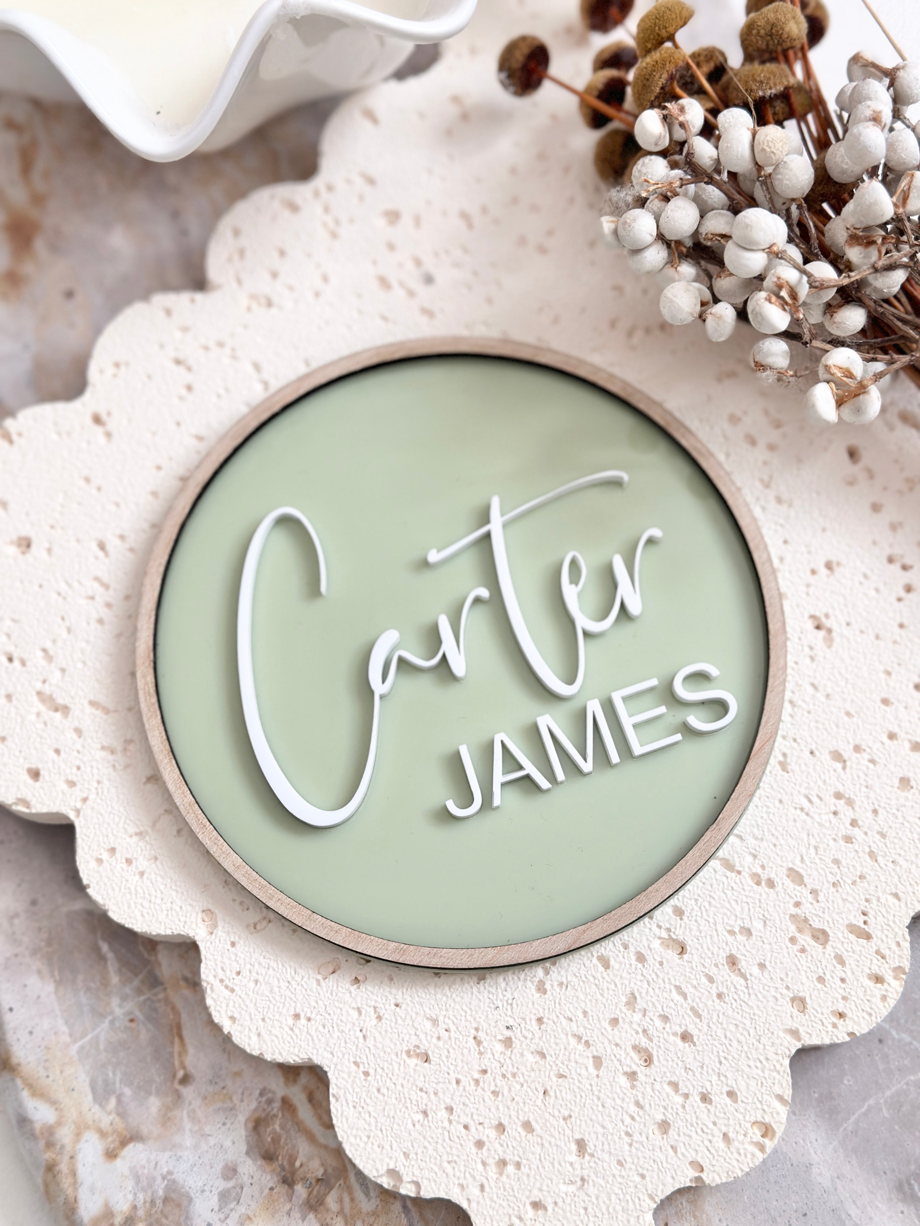 Personalised Name Disc – Custom Acrylic Name Sign | L.A Neon Keepsake