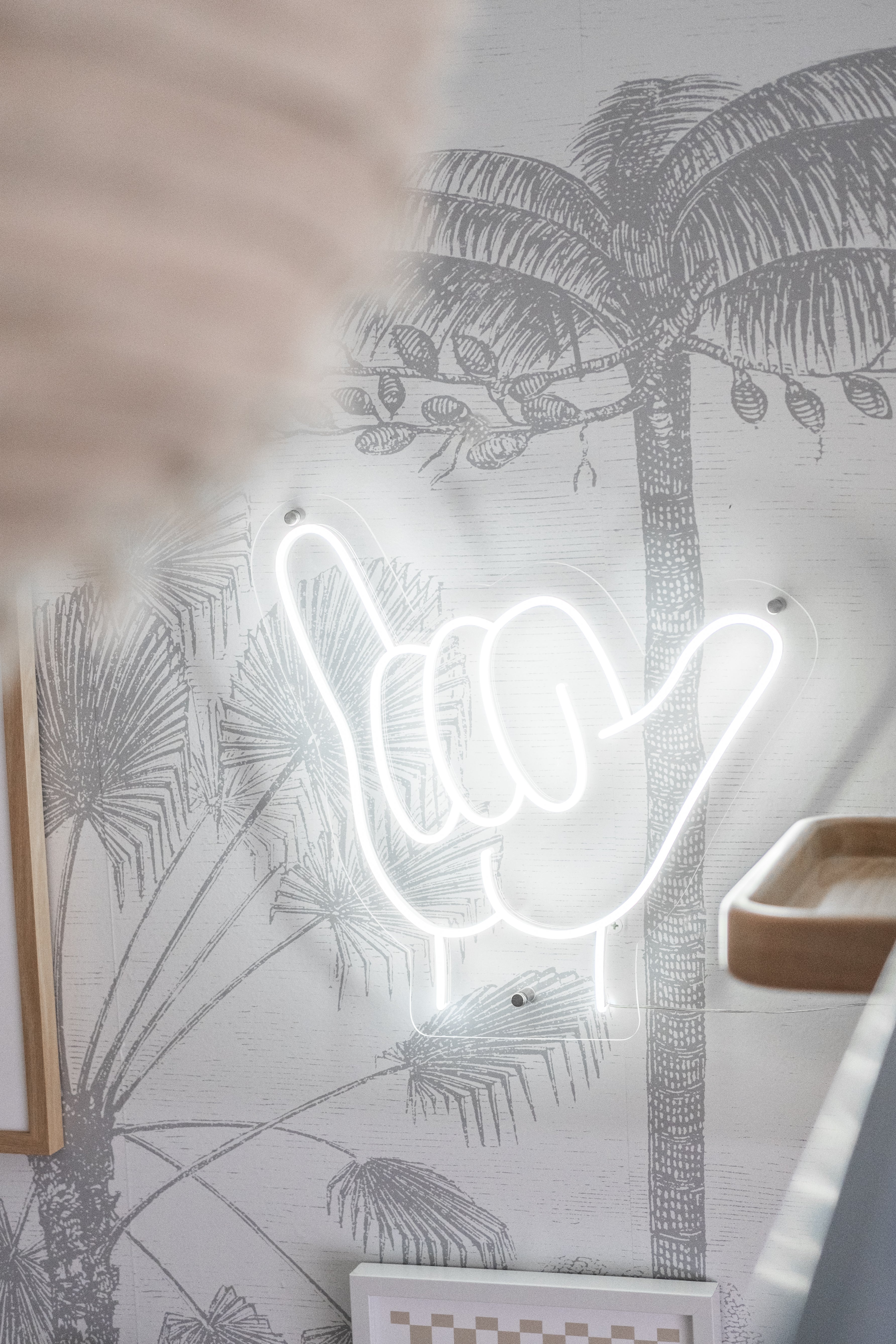Shaka Neon Sign | LED Neon Wall Light | Little Abodes Interiors